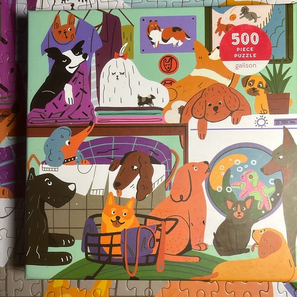 Galison | Games | 50 Piece Galison Laundry Dogs Adorable Puzzle Poster ...